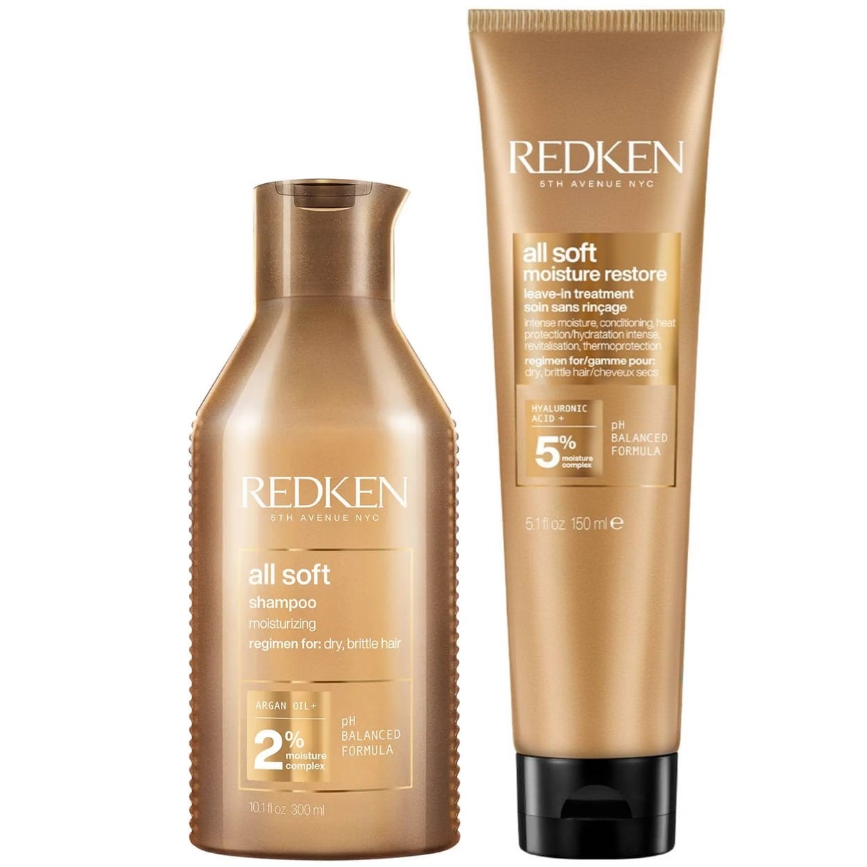 SHAMPOO HIDRATANTE 300ML + CREMA CON ACIDO HIALURÓNICO REDKEN ALL SOFT