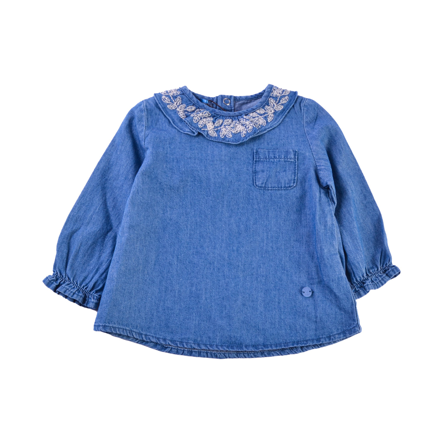 Ripley - BLUSA JEAN M/L BEBE NIÑA AZUL