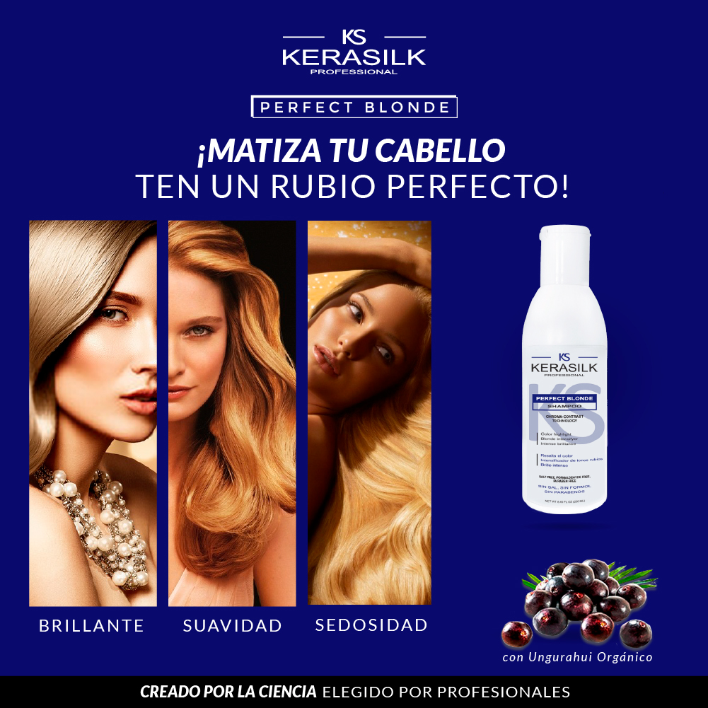 SHAMPOO KERASILK PROFESSIONAL PERFECT BLONDE AZUL MATIZADOR