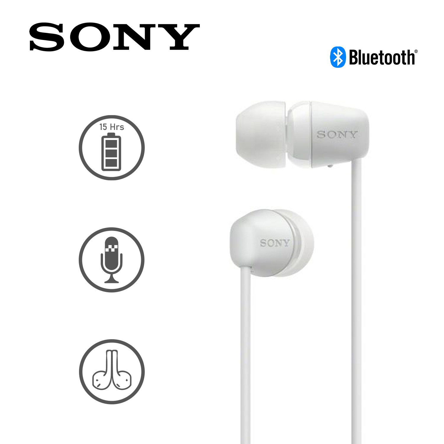 AUDÍFONOS SONY IN-EAR WI-C200/WC BLUETOOTH WI C200 BLANCO