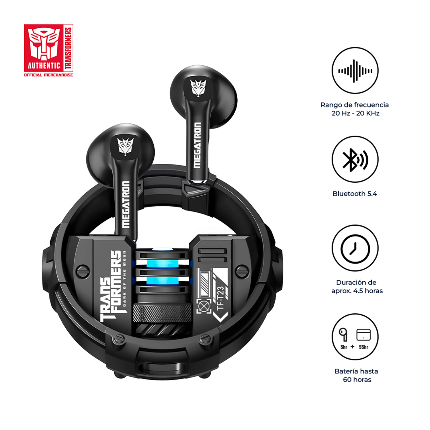 TRANSFORMERS AUDÍFONOS TRUE WIRELESS MEGATRON TF-T23 BLUETOOTH IPX5 ...