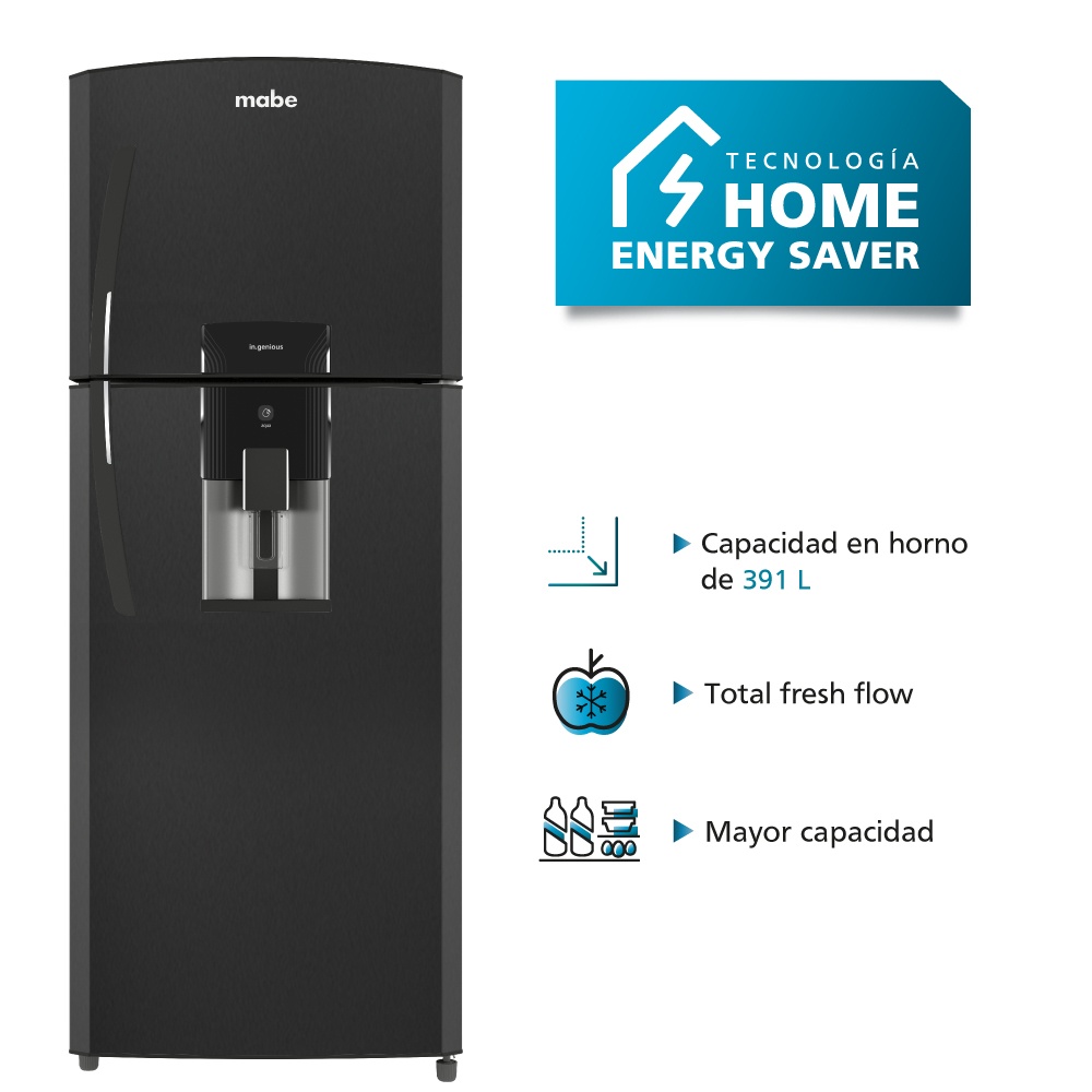Ripley - REFRIGERADORA MABE TOP FREEZER NO FROST RMP405FJPC 391 L BLACK ...
