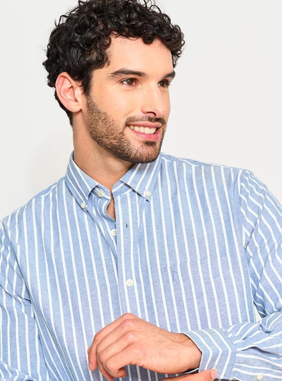 CAMISA MANGA LARGA HOMBRE KENNETH STEVENS AZUL BADEA OXF