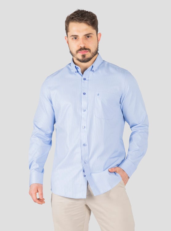 CAMISA MANGA LARGA HOMBRE JOHN HOLDEN CELESTE SANDER