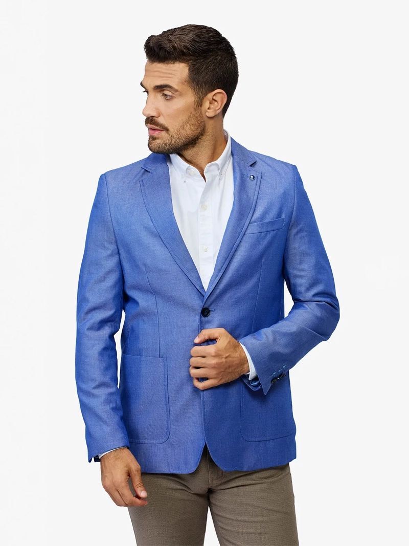 SACO HOMBRE JOHN HOLDEN AZUL ALGODÓN PROM SAC0048