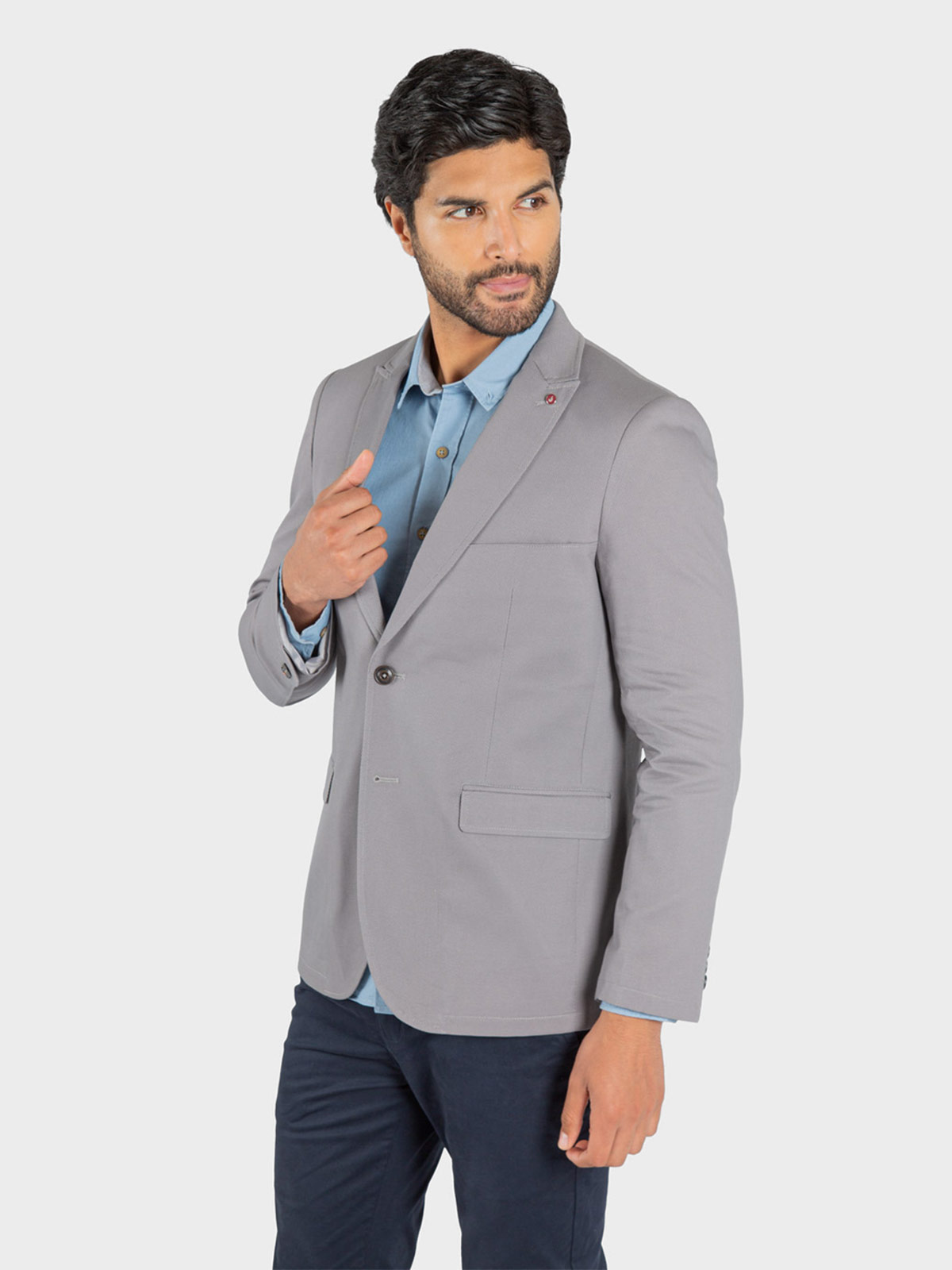 SACO HOMBRE JOHN HOLDEN GRIS ALGODÓN KALEH SAC0005