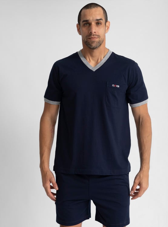 PIJAMA ALGODÓN HOMBRE CLOVER VISION CUELLO V