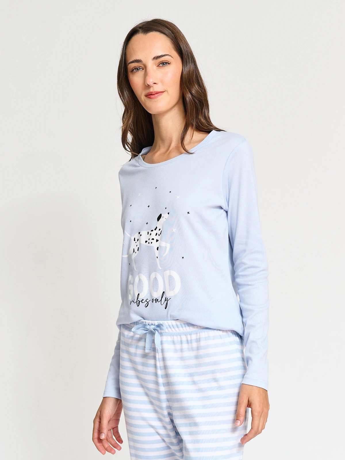 Ripley - PIJAMA MUJER INDEX AZUL BAS