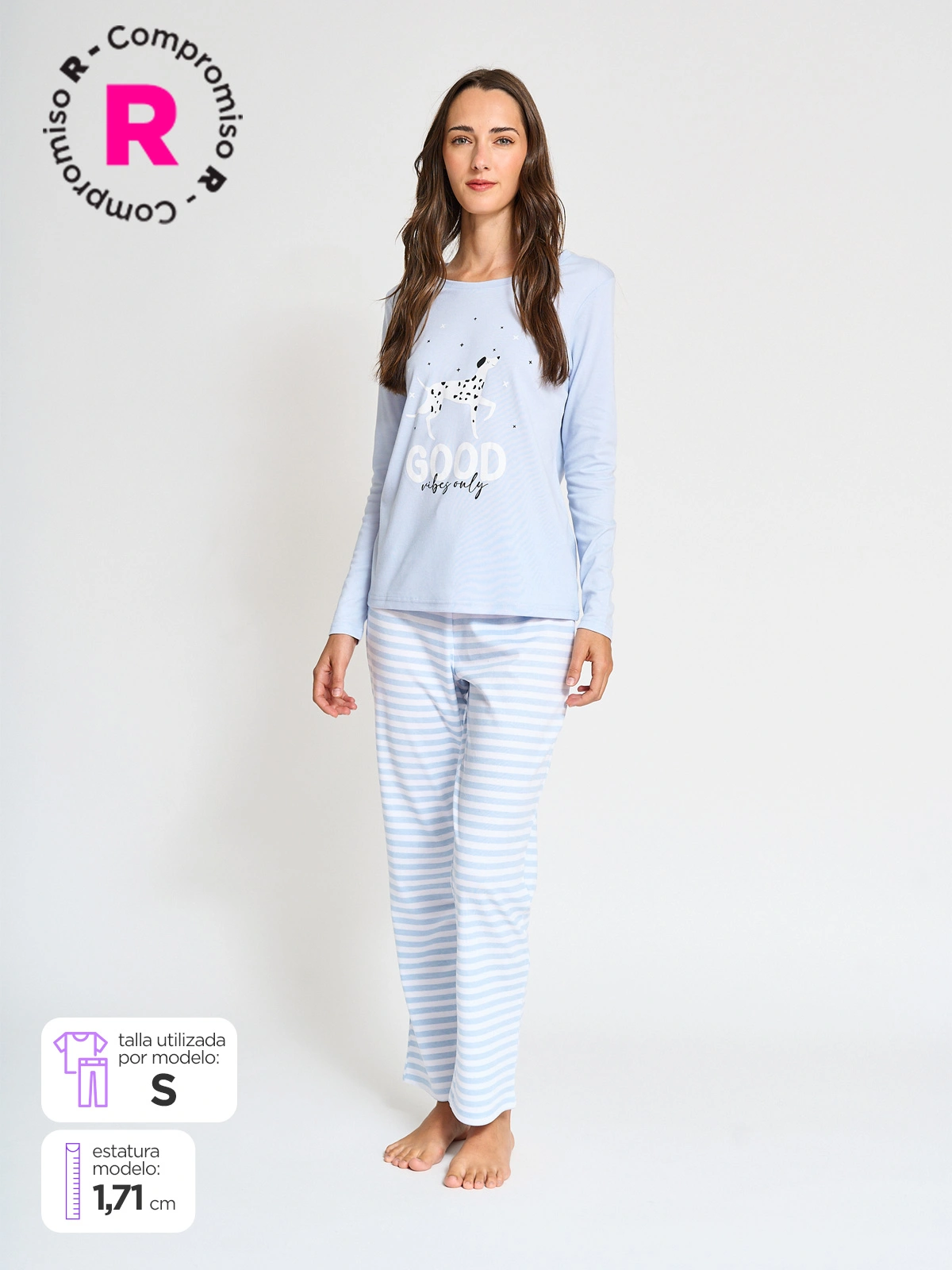 PIJAMA MUJER INDEX AZUL BAS