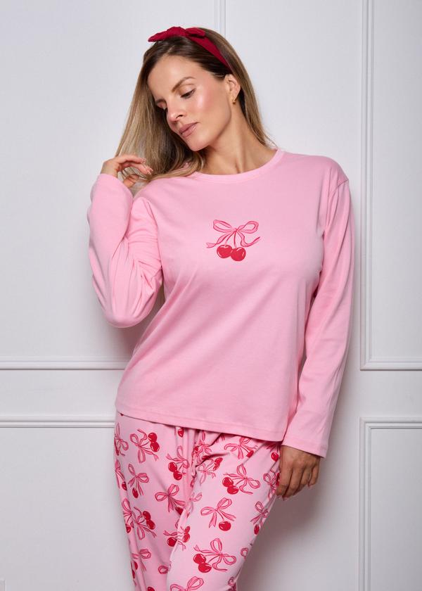 PIJAMA ALGODÓN MUJER ALEJANDRA BAIGORRIA ROSADO PINK CHERRY
