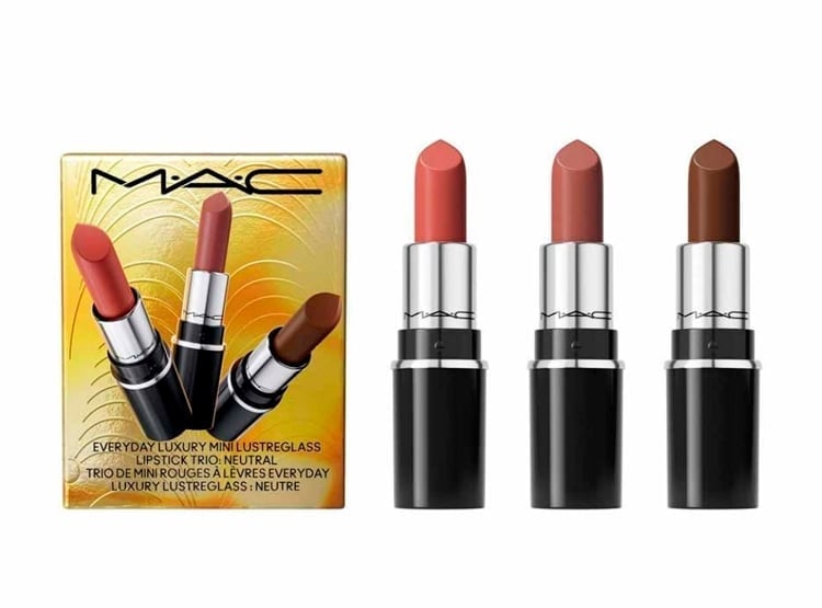 SET MINI LABIALES MAC EVERYDAY LUXURY LUSTREGLASS