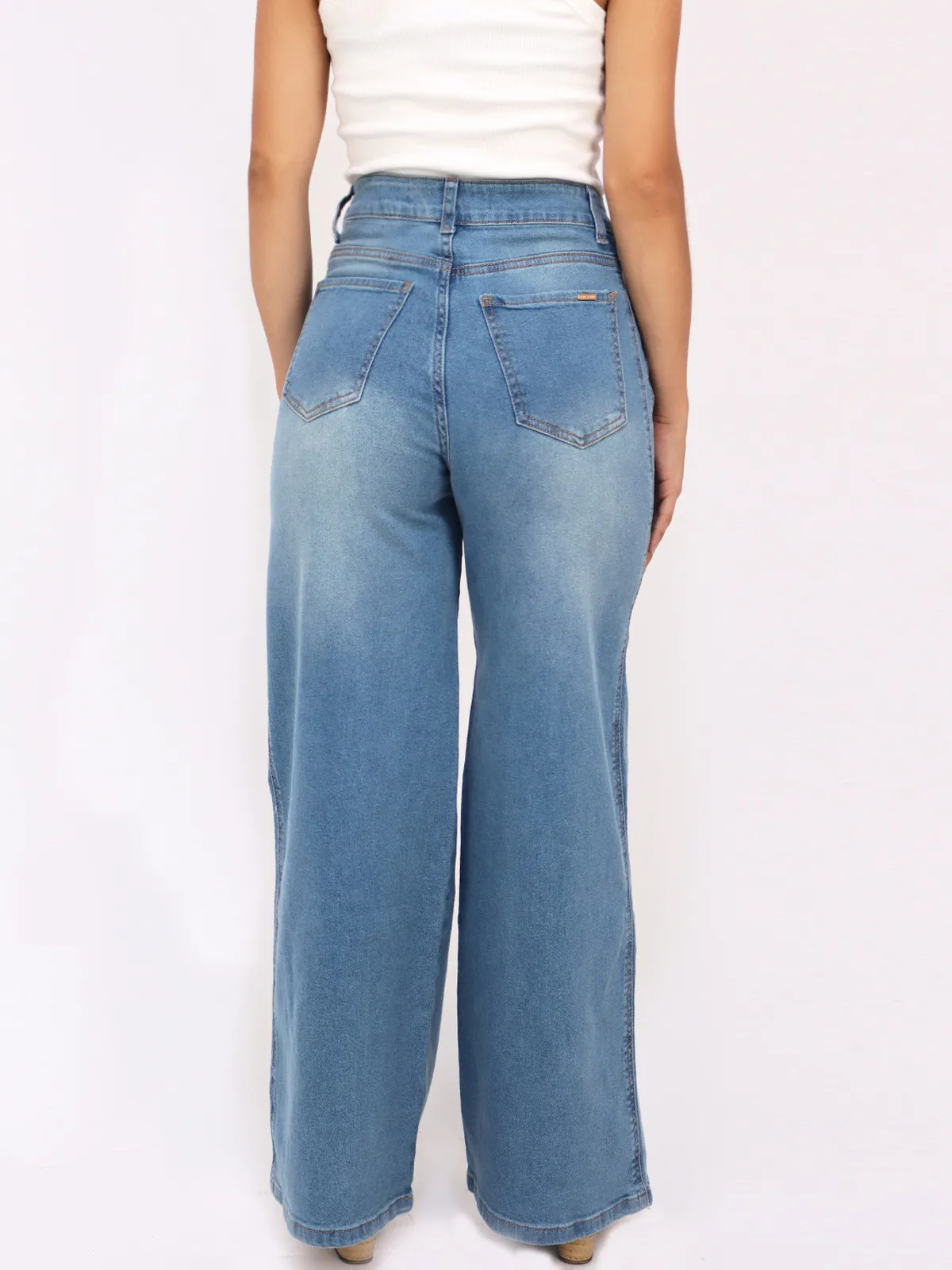 Ripley - JEANS LARGO ALGODÓN WIDELEG MUJER KAYRA POBLET PERFECT FIT HIELO