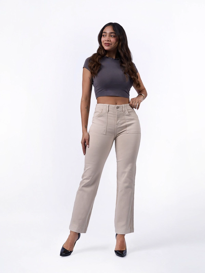 PANTALÓN ALGODÓN RECTO MUJER MACHINE BRAHNE