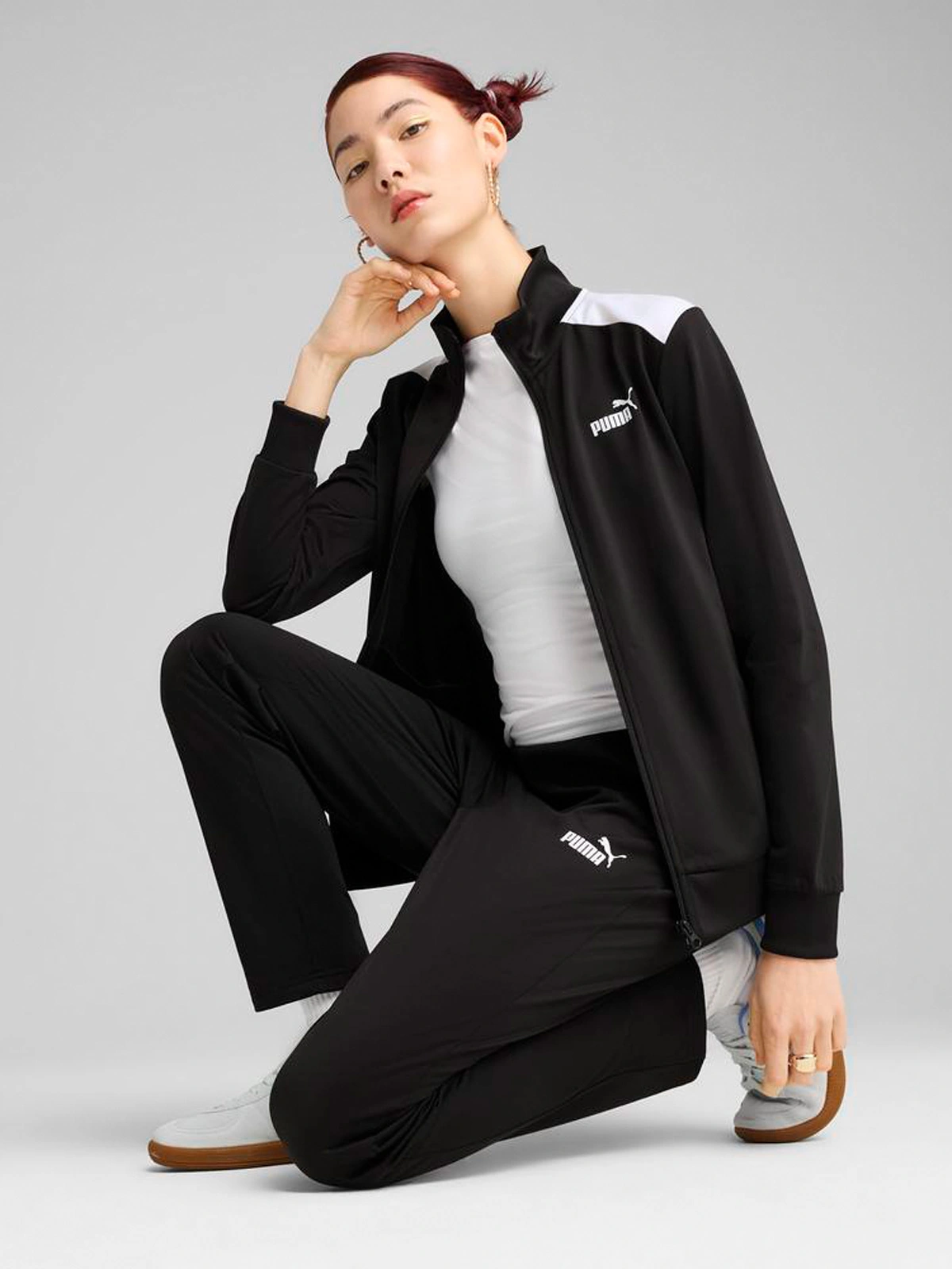 Ripley - BUZO CONJUNTO DEPORTIVO MUJER PUMA POLY SUIT OP NEGRO