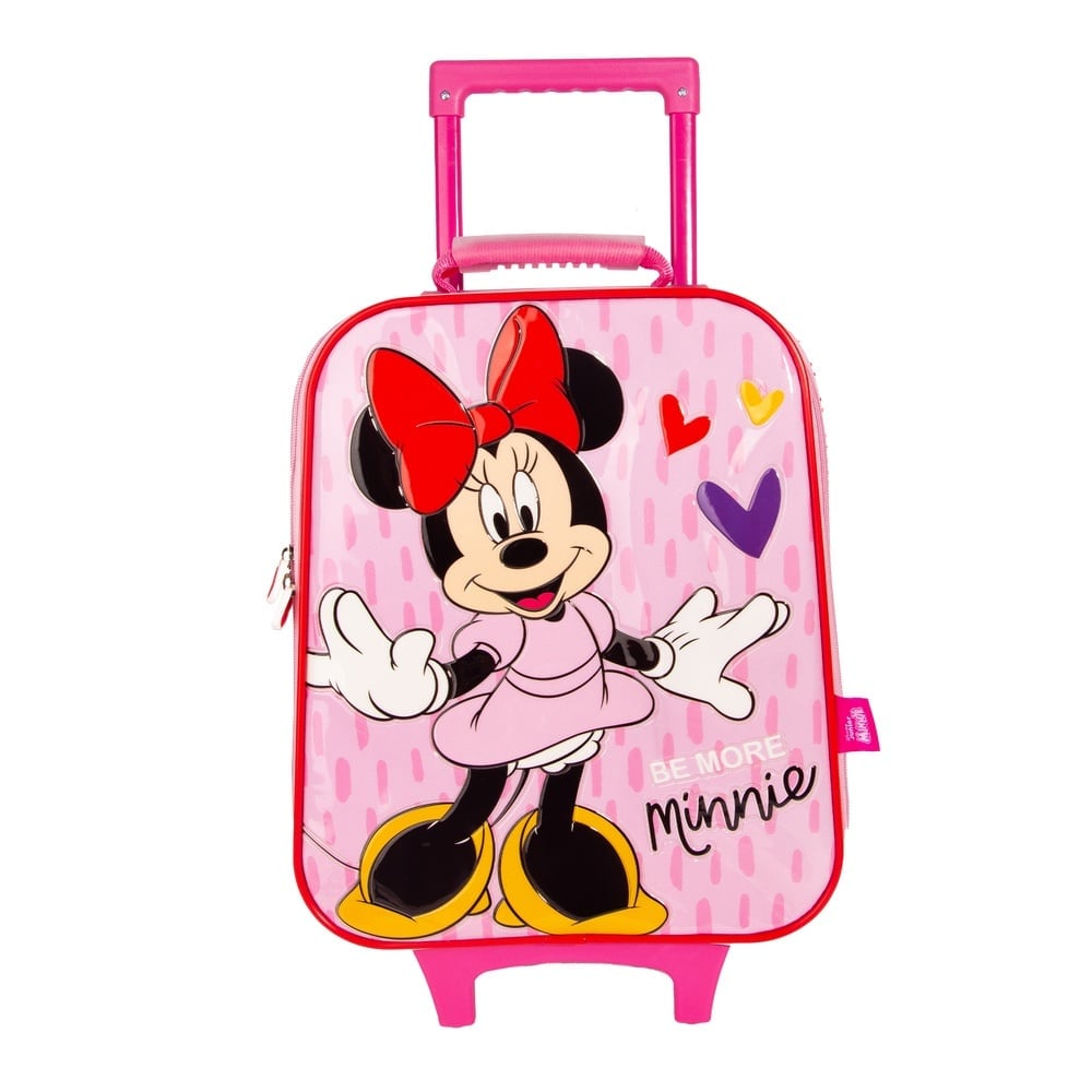 SET MALETA DISNEY MINNIE COLECCIÓN A + LONCHERA + CARTUCHERA ROSADO