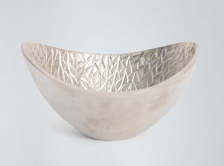Ripley - CENTRO DE MESA OVALADA PLATA RAMAS 18X16 CM