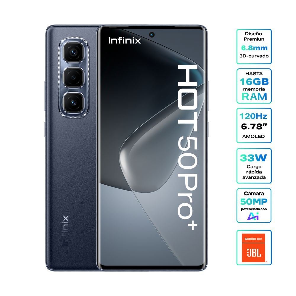 CELULAR INFINIX HOT 50 PRO+ 256 GB 8GB RAM 50 MP + 2 MP + LENTE IA 6.78 ...