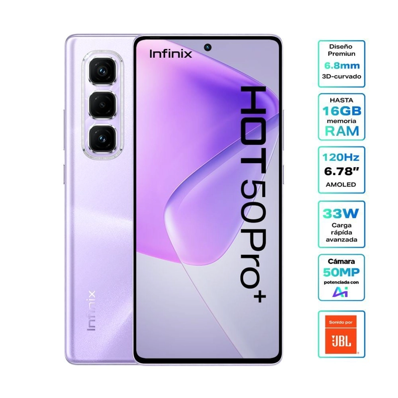 CELULAR INFINIX HOT 50 PRO+ 256 GB 8GB RAM 50 MP + 2 MP + LENTE IA 6.78 ...