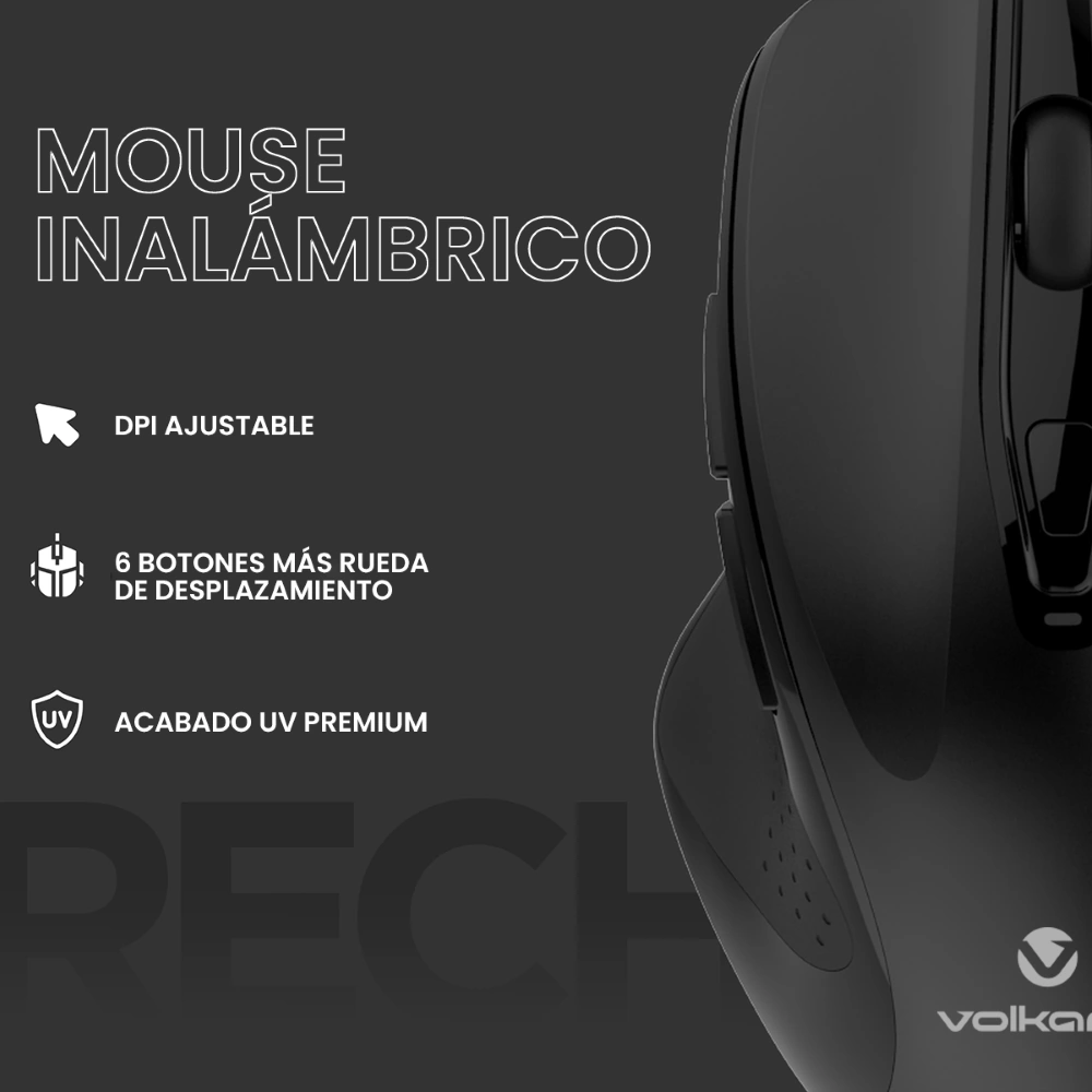 MOUSE VOLKANO AURUM SERIES RECARGABLE BLUETOOTH+2.4GHZ