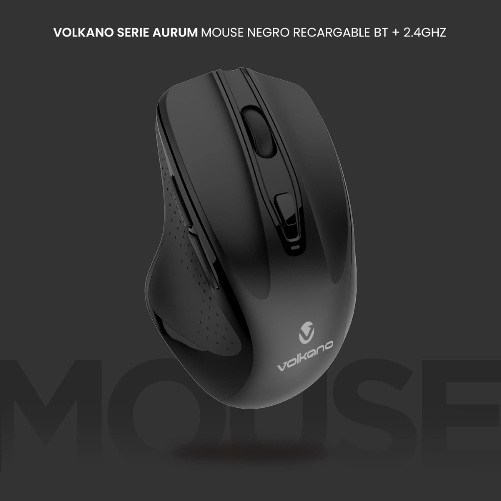 MOUSE VOLKANO AURUM SERIES RECARGABLE BLUETOOTH+2.4GHZ