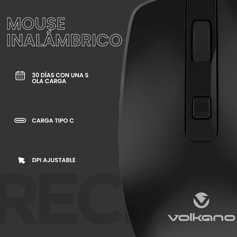 MOUSE INALÁMBRICO VOLKANO GRANITE SERIES RECARGABLE