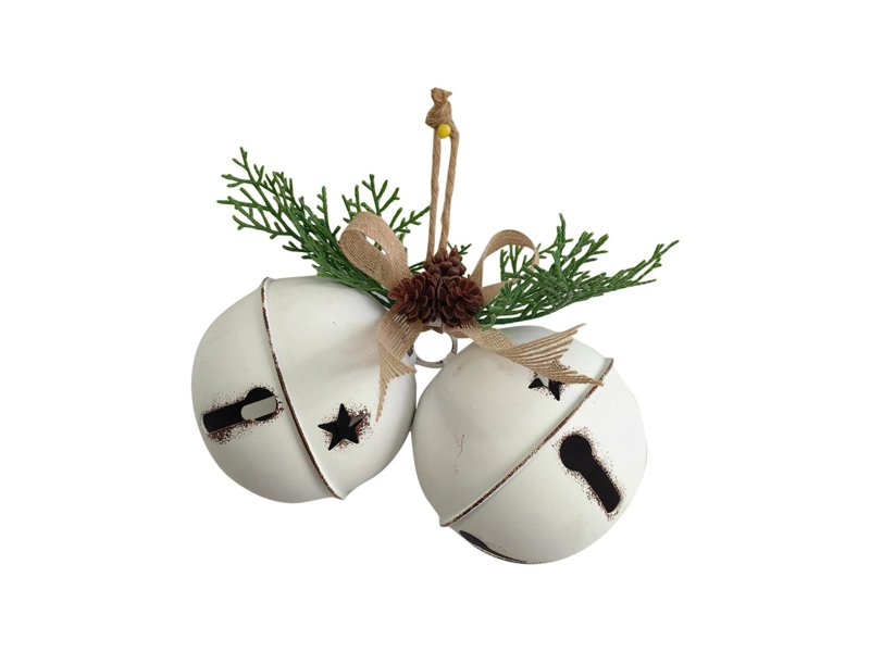 ADORNO NAVIDEÑO PARA ÁRBOL RIPLEY HOME CASCABEL XL BLANCO PACK X2